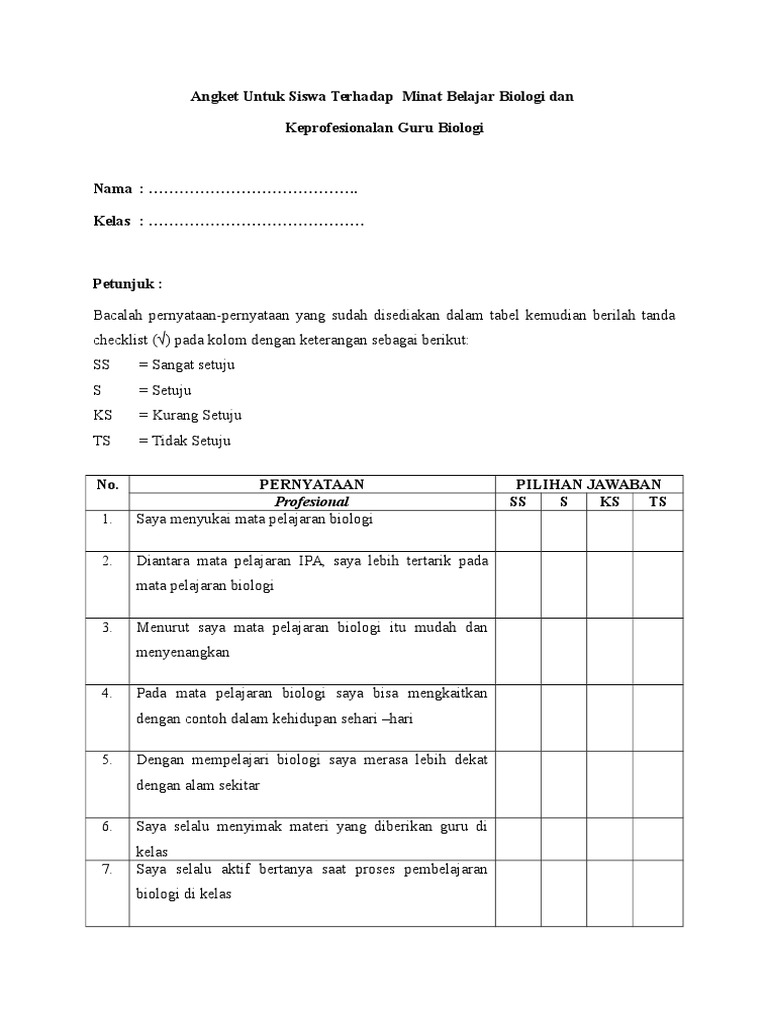 Angket & Wawancara - Print | PDF