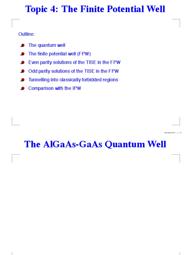 Phy202 Lect09 Topic4 PDF | PDF | Wave Function | Quantum Tunnelling