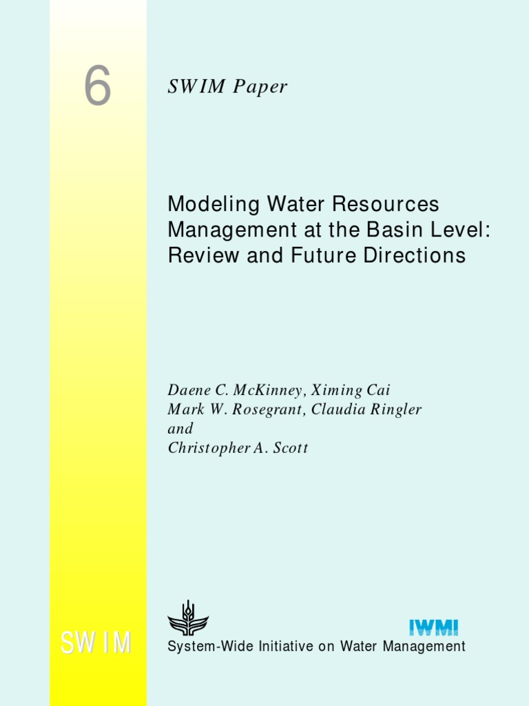 Modeling Water Resources Management at The Basin Level Review and ...