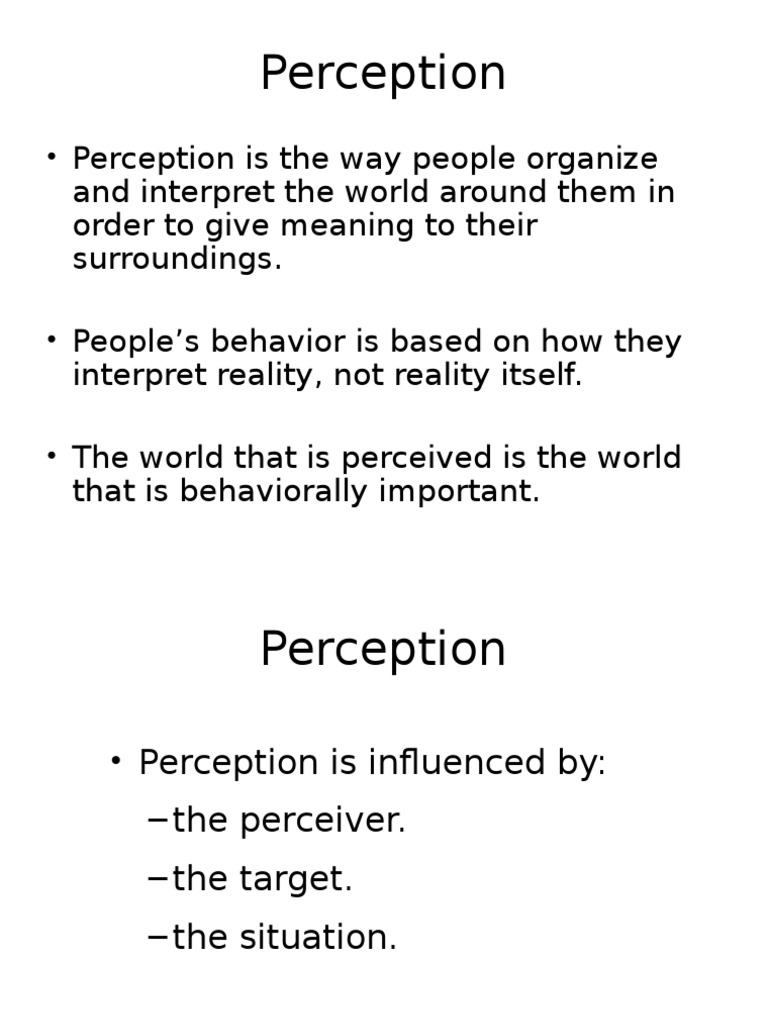 Perception | PDF | Schema (Psychology) | Perception