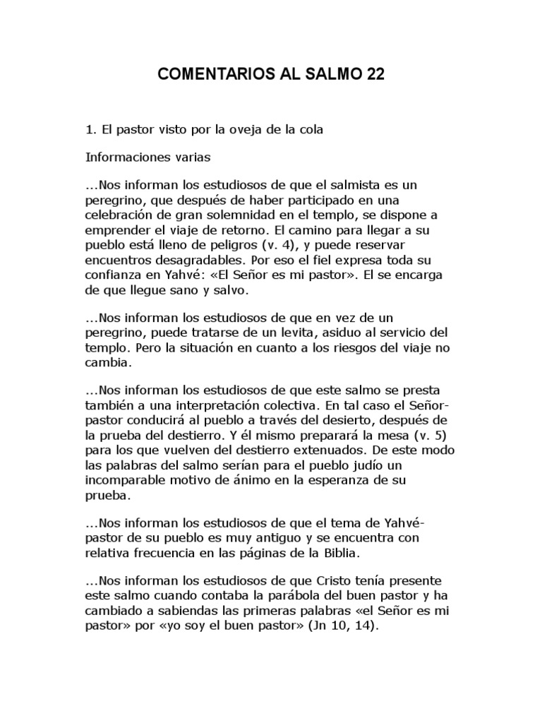 Sal 22 | PDF | eucaristía | Salmos