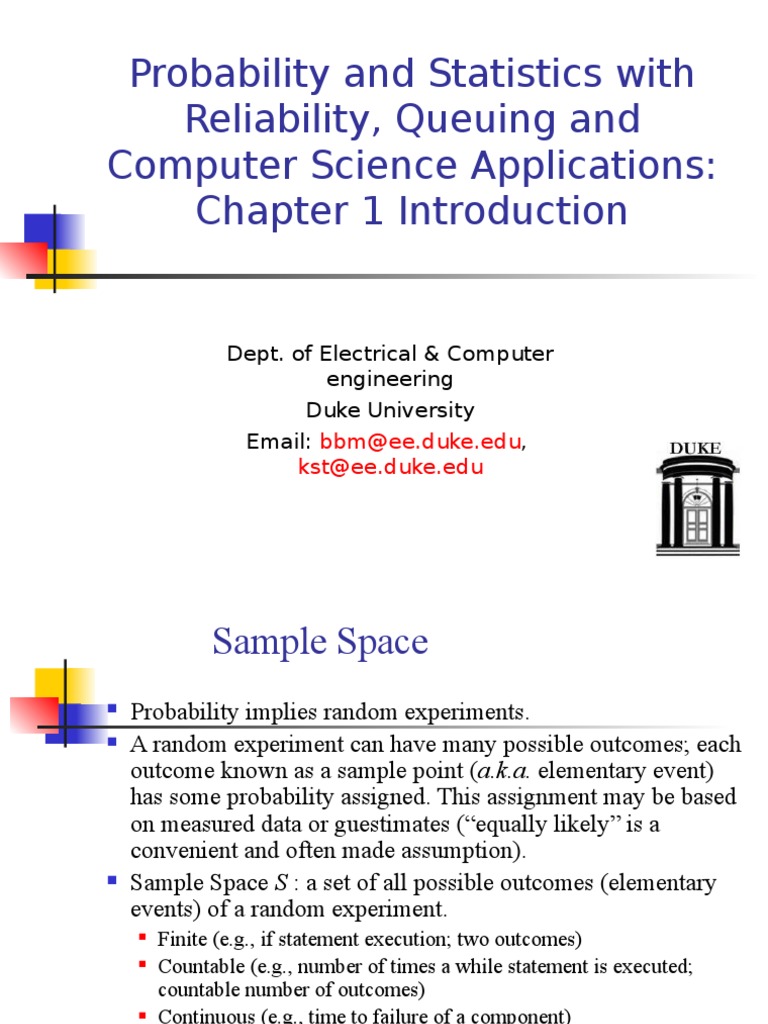 Probability and Statistics With Reliability, Queuing and Computer Science Applications: Chapter ...