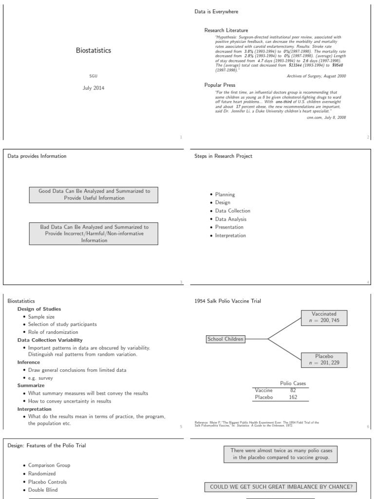 Biostats Notes | PDF | Standard Error | Standard Deviation