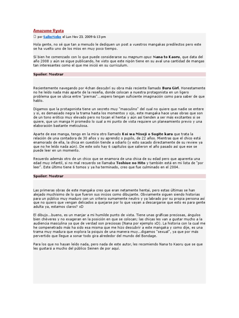 Amazume Ryuta | PDF | Literatura japonesa | Anime