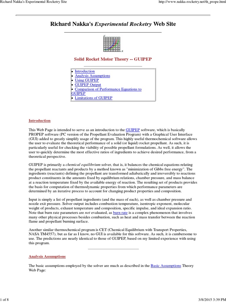 Richard Nakka's Experimental Rocketry Web Site: Solid Rocket Motor ...
