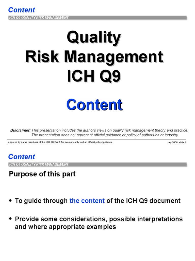 Ich - q9 Quality Risk Management Ótimo | PDF | Risk Management | Risk ...