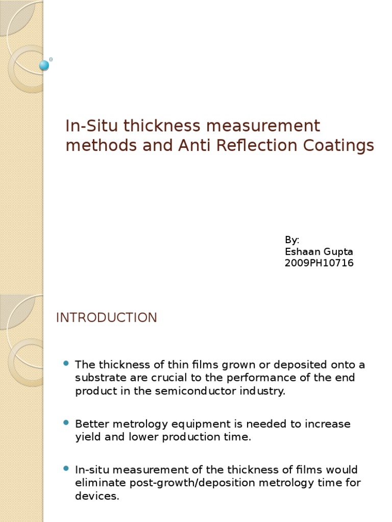 In-Situ Thickness Measurement Methods | PDF | Polarization (Waves) | Refractive Index