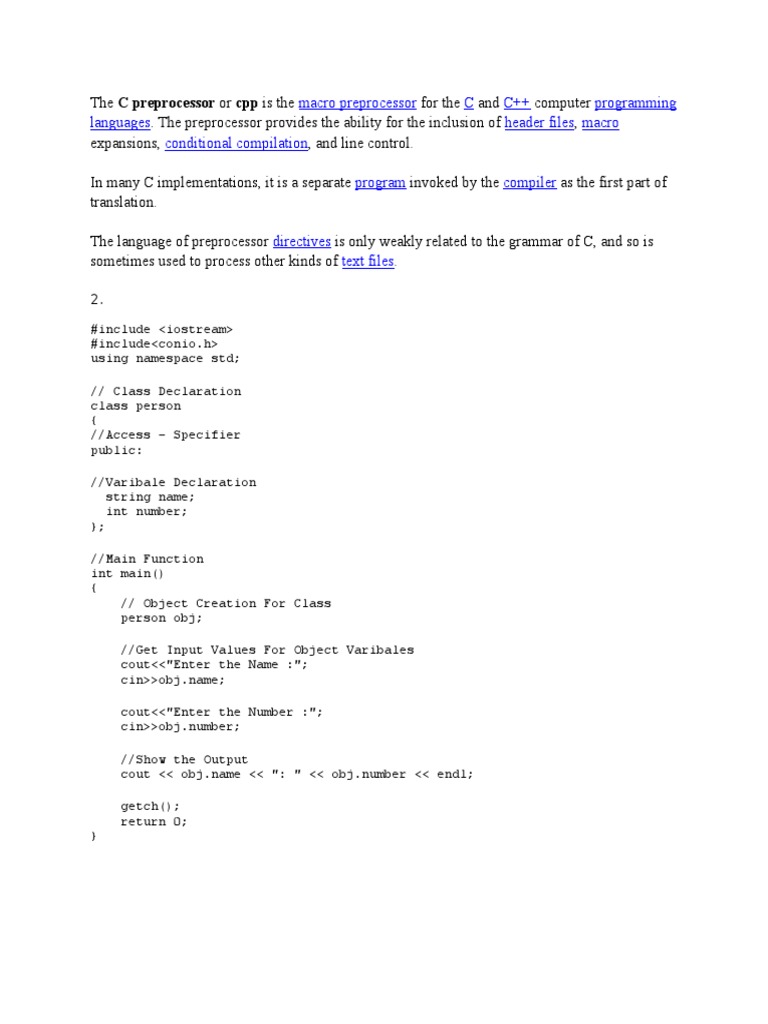 Macro Preprocessor C C++ Programming Languages Header Files Macro Conditional Compilation ...