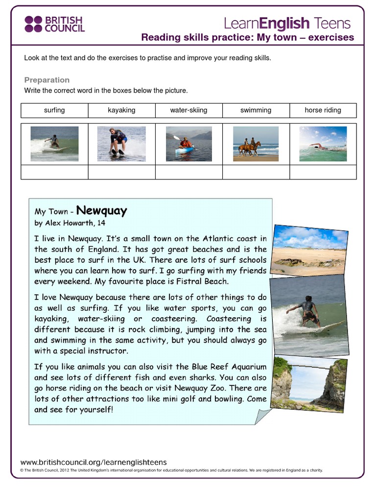 My Town - Exercises 3 | PDF | Language Arts & Discipline | Foreign ...