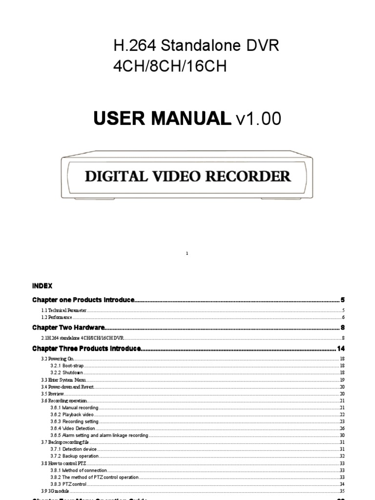 DVR Manual Eng v1.00 | PDF | Digital Video Recorder | Input/Output