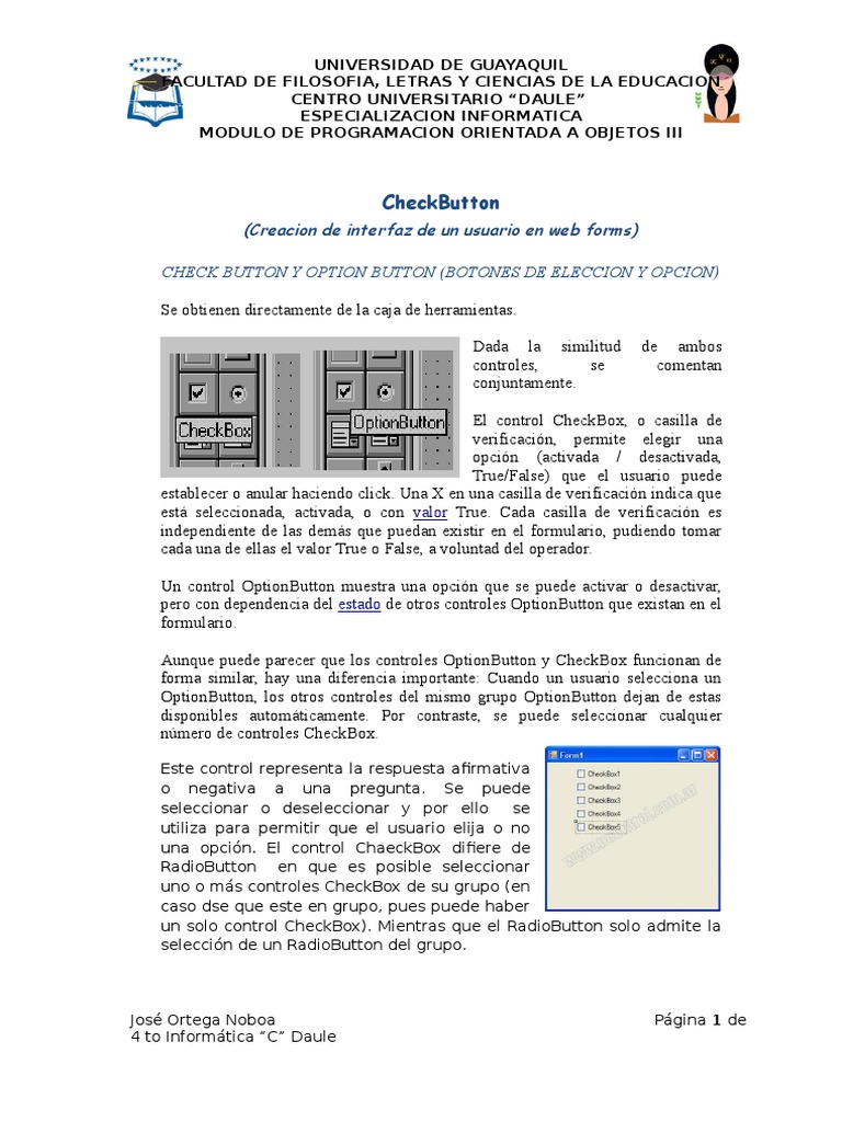 CheckButton y OptionButton en VB | PDF | Básico | Gestión de tecnología ...