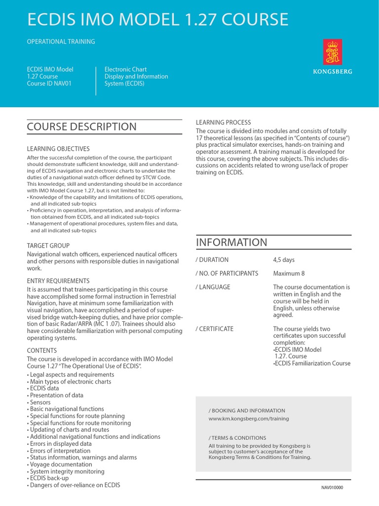 ECDIS IMO Model Course 1.27 - Reve PDF | PDF | Navigation | Data