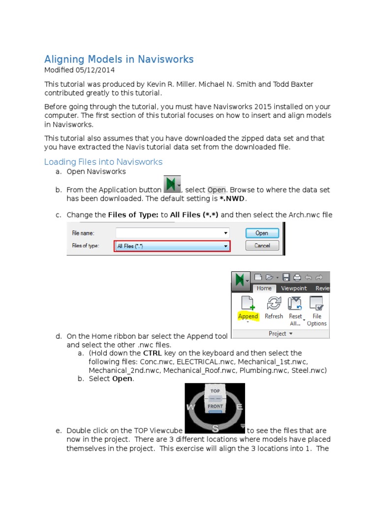 Aligning Models in Navisworks: Loading Files Into Navisworks | PDF | Rotation | Computing