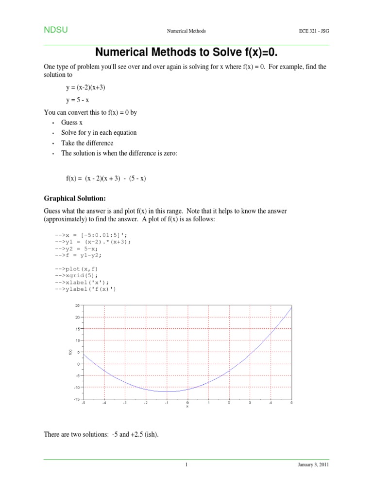 Numerical Methods To Solve F (X) 0.: Graphical Solution | Download Free PDF | Numerical Analysis ...