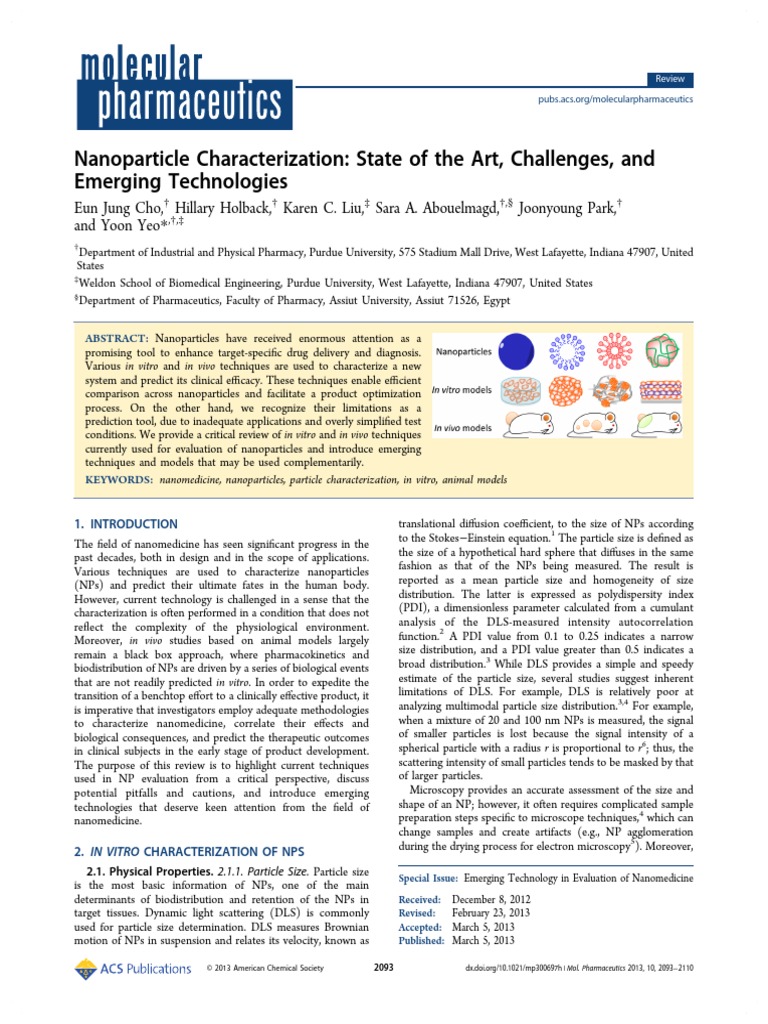 Nanoparticles Characterisation | PDF | Complement System | Proteins