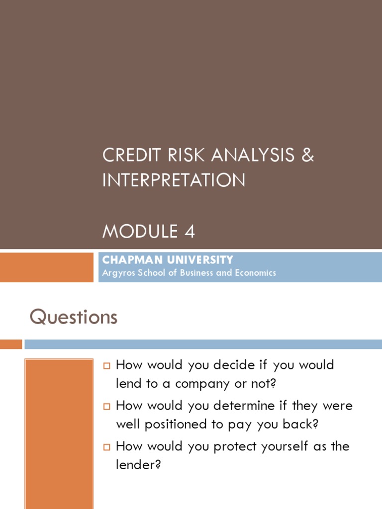 Credit Risk Analysis Guide | PDF | Credit (Finance) | Debt