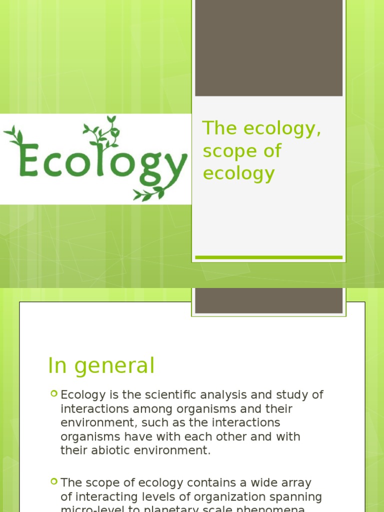 The Ecology Scope of Ecology | PDF