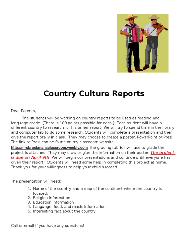 Country Report Project Guidelines | PDF