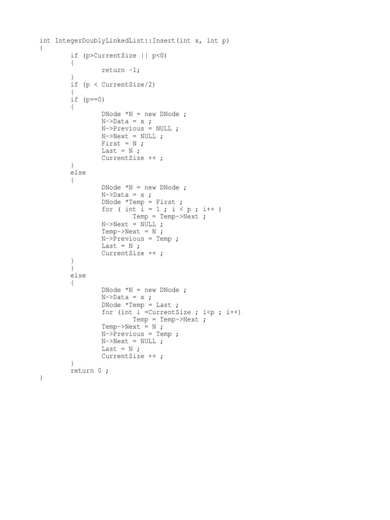 Double Link List Insert | PDF