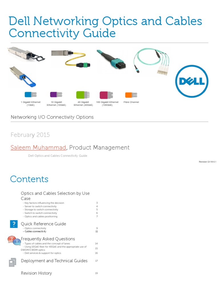 Dell Networking Optics and Cables Connectivity Guide February 2015 ...