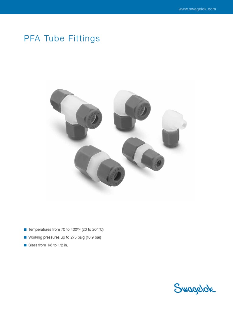 Swagelok PFA Tube Fittings | Mechanical Engineering | Manufactured Goods