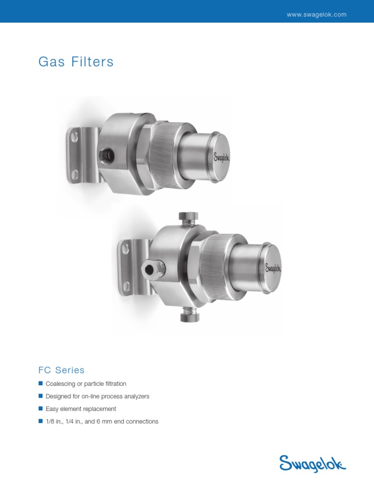 Swagelok Gas Filters | PDF | Filtration | Stainless Steel
