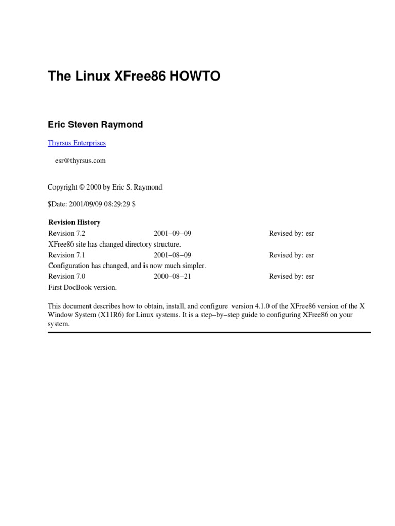 The Linux Xfree86 Howto: Eric Steven Raymond | PDF | Random Access ...