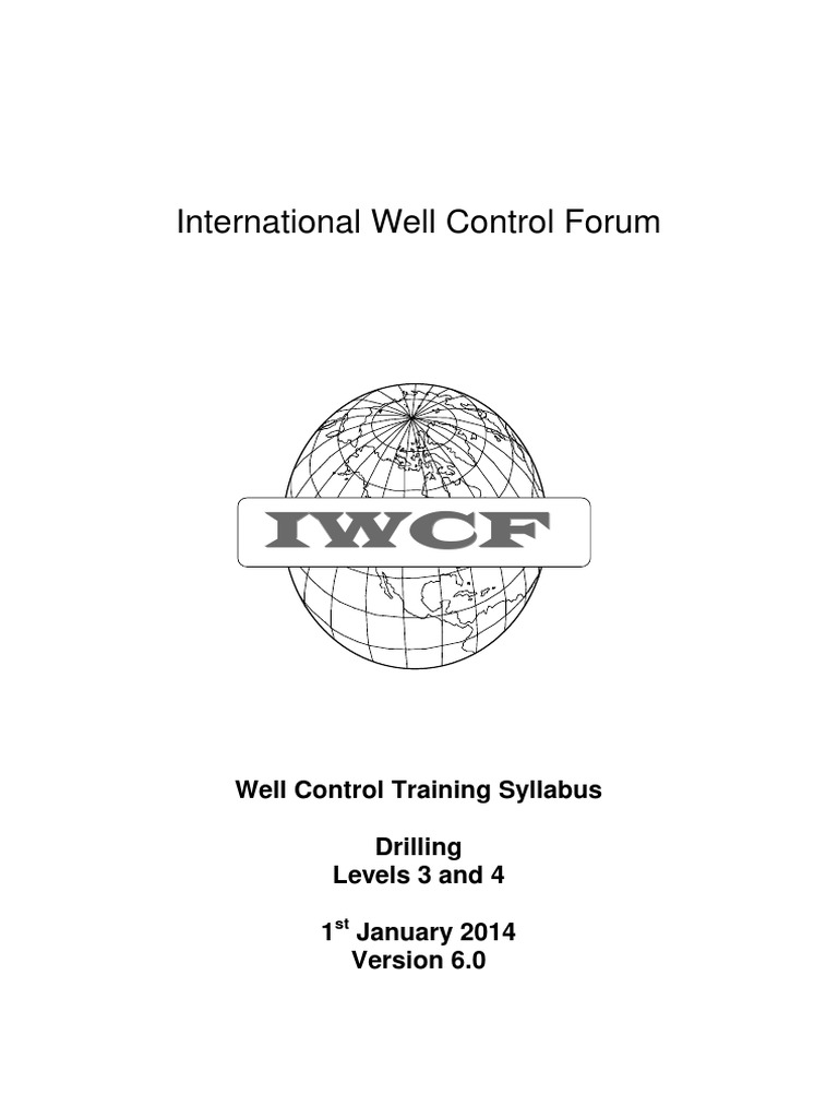 International Well Control Forum: Well Control Training Syllabus ...