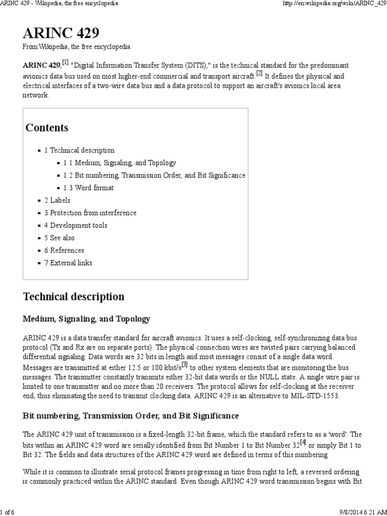 Arinc 429 | PDF | Telecommunications | Computing