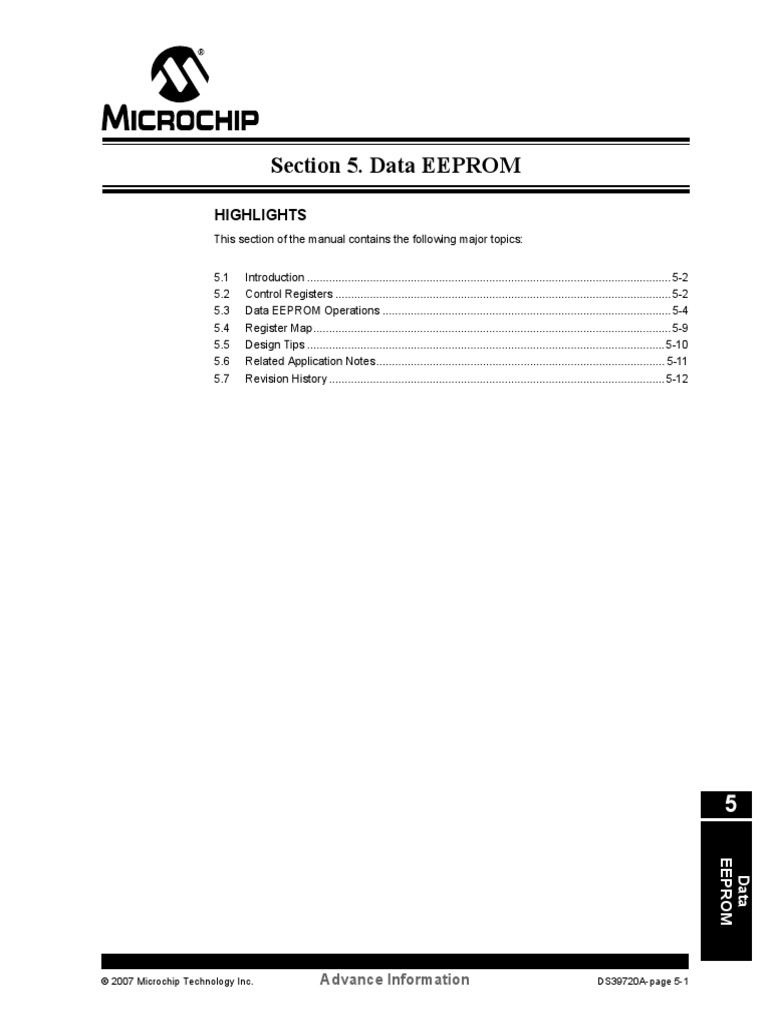 Microchip Data Eeprom | PDF | Flash Memory | Pointer (Computer Programming)