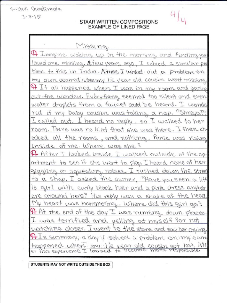 STAAR Written Composition Example | PDF | Science & Mathematics | Young ...