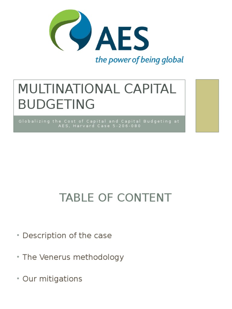 AES Case Final | PDF | Cost Of Capital | Beta (Finance)