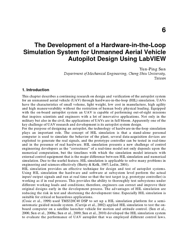 The Development of A Hardware in The Loop Simulation System For UAV ...