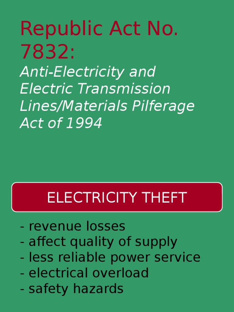 Ra 7832 | PDF | Electric Power Transmission | Cable