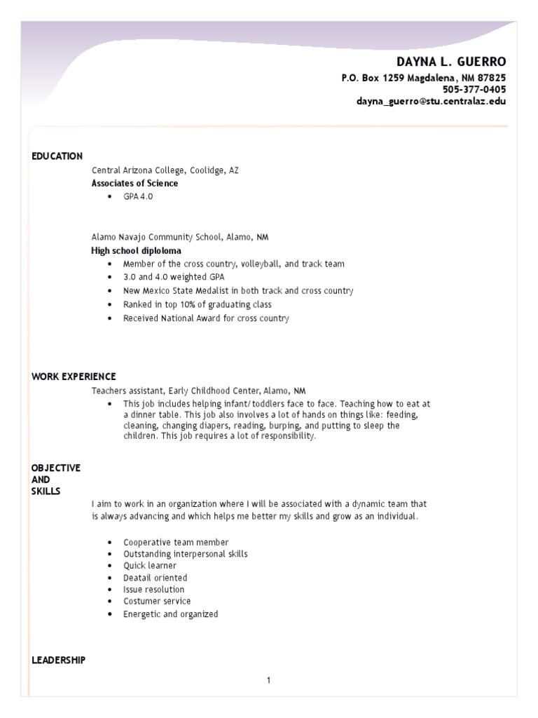 Dayna L. Guerro's Resume Overview | PDF | Career & Growth | Self ...
