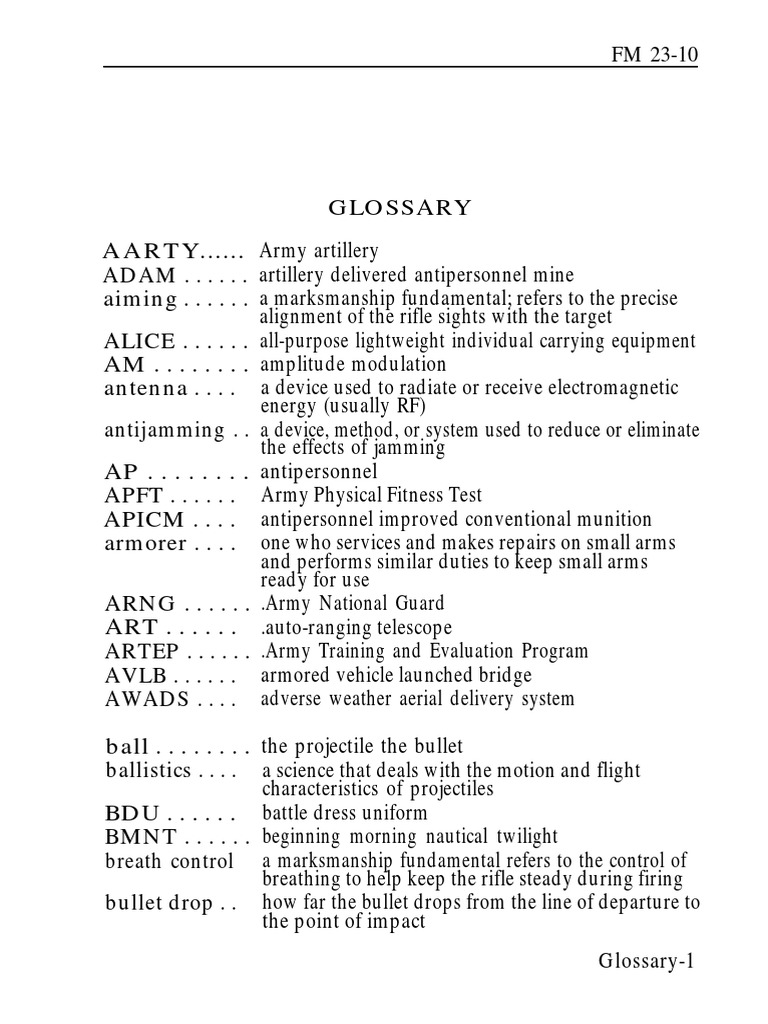 US Army Glossary of Terms and Abbreviations 9pp PDF | PDF | Minute And ...