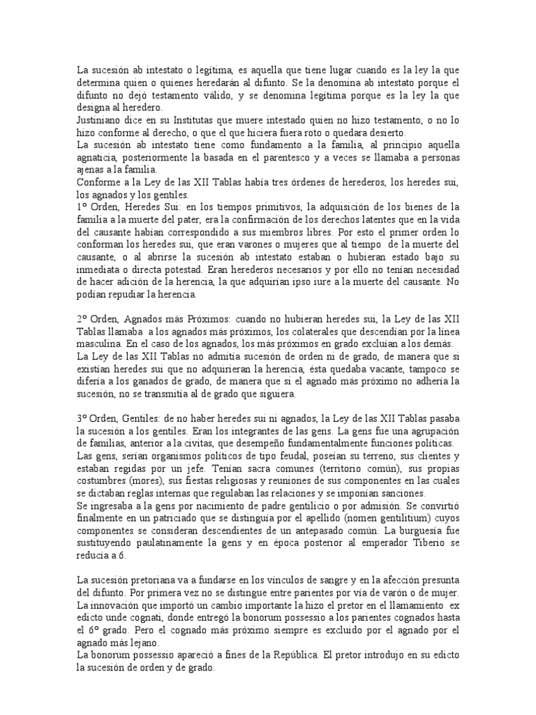 Sucesión Ab Intestato o Legítima | PDF | Herencia | Instituciones sociales