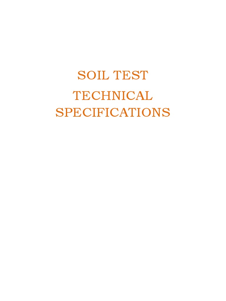 Soil TEST Techinical Specifications | PDF | Geotechnical Engineering ...