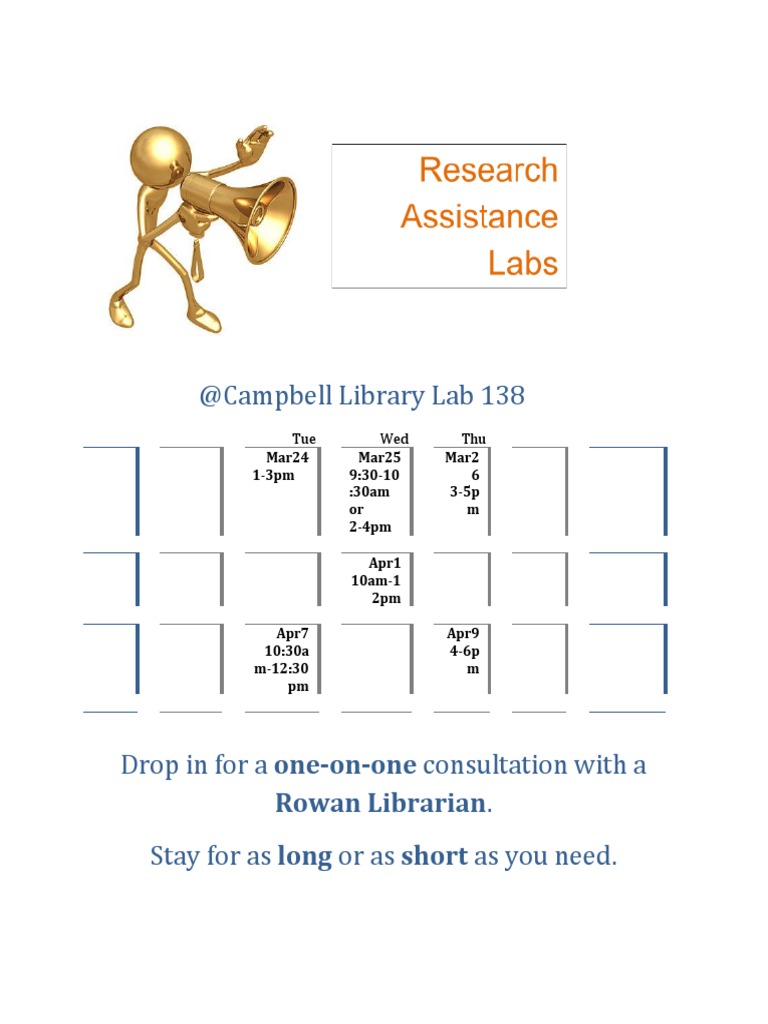 Rowan Library Drop-In Consultations | PDF