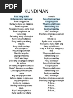 Song Lyrics (Kundiman) | PDF