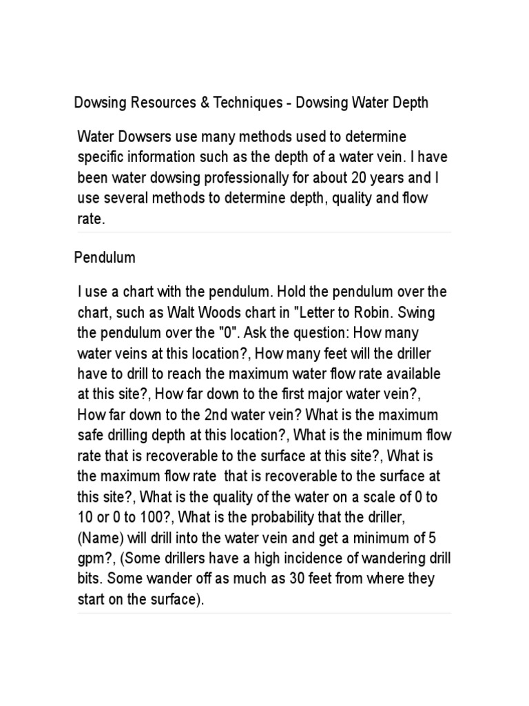 Dowsing Water Depth | PDF | Dowsing | Nature