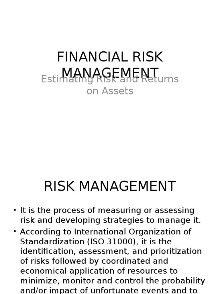 Financial Risk Management | PDF | Risk Management | Standard Deviation