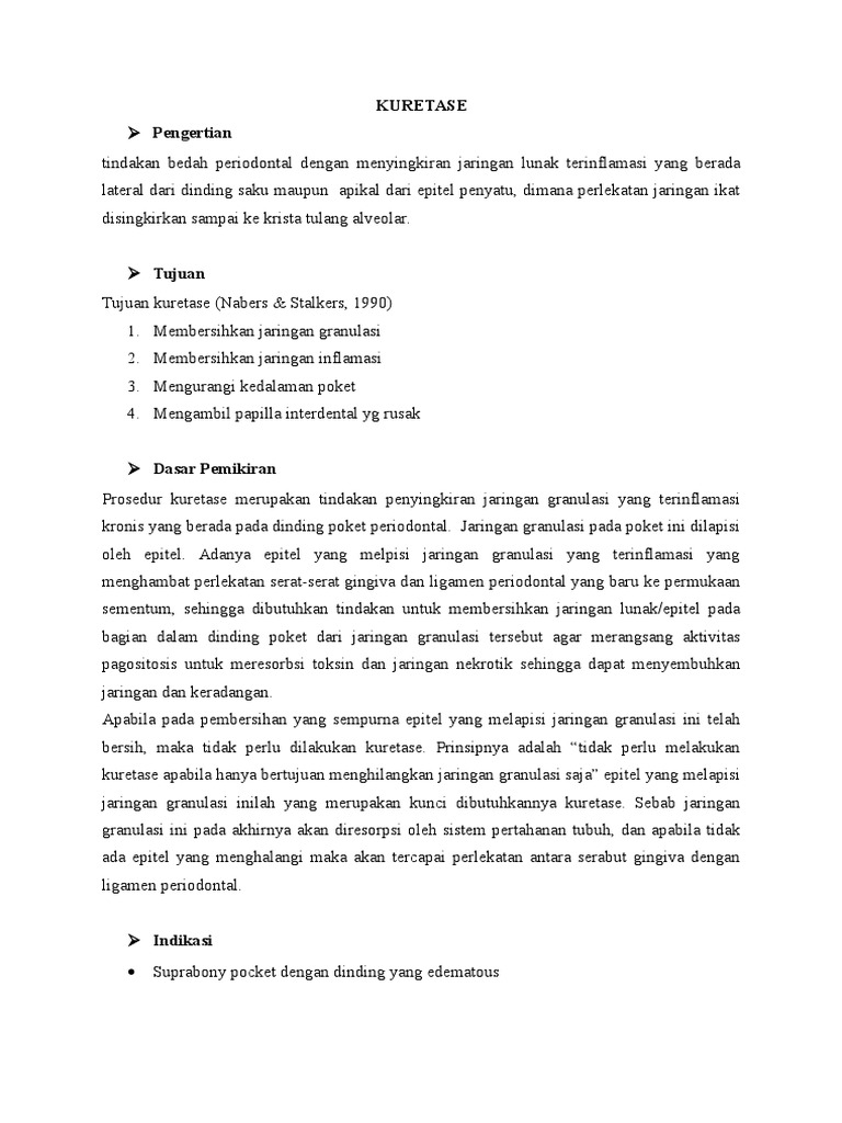 INSTRUMENTASI KURETASE DAN TEKNIK OPERASINYA | PDF
