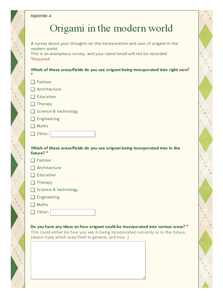 Survey - Origami in The Modern World | PDF