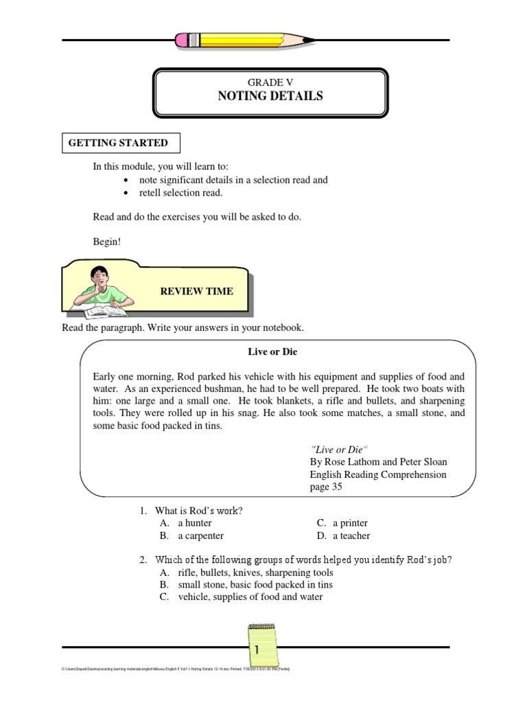 1-Noting Details 12-14 PDF | PDF | Scarecrow (Oz) | Dorothy Gale