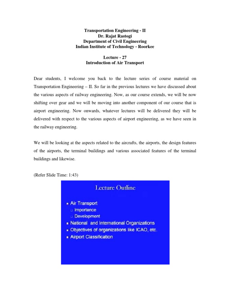 27 Introduction To Air Transport PDF | PDF | Airport | Takeoff