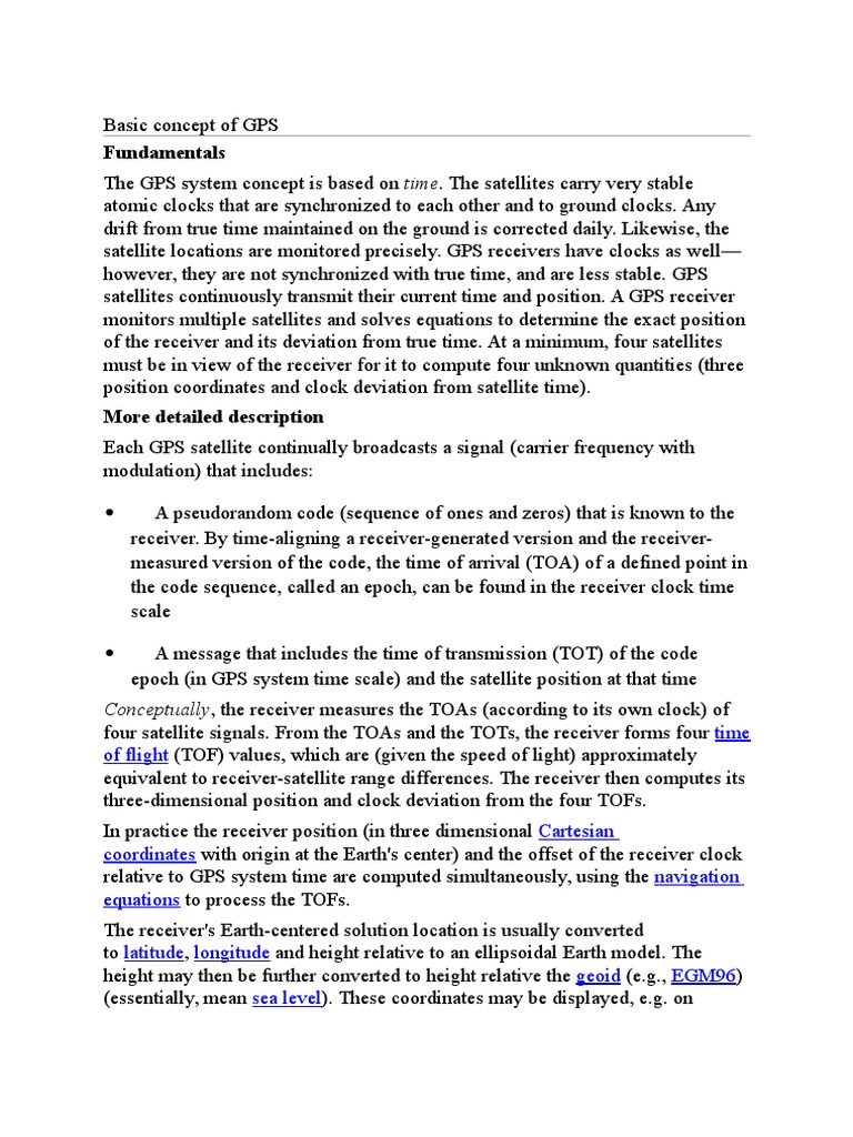 Basic Concept of GPS | PDF | Global Positioning System ...
