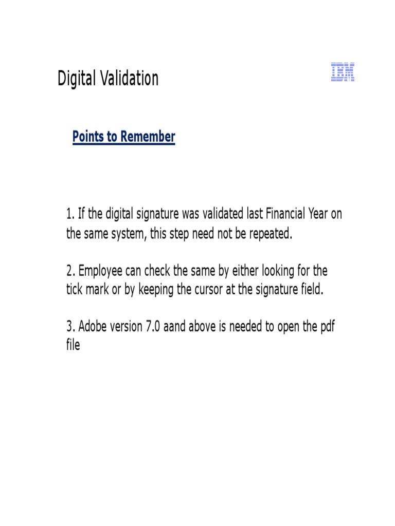Digital Signature Validation Guide | PDF | Finance & Money Management ...