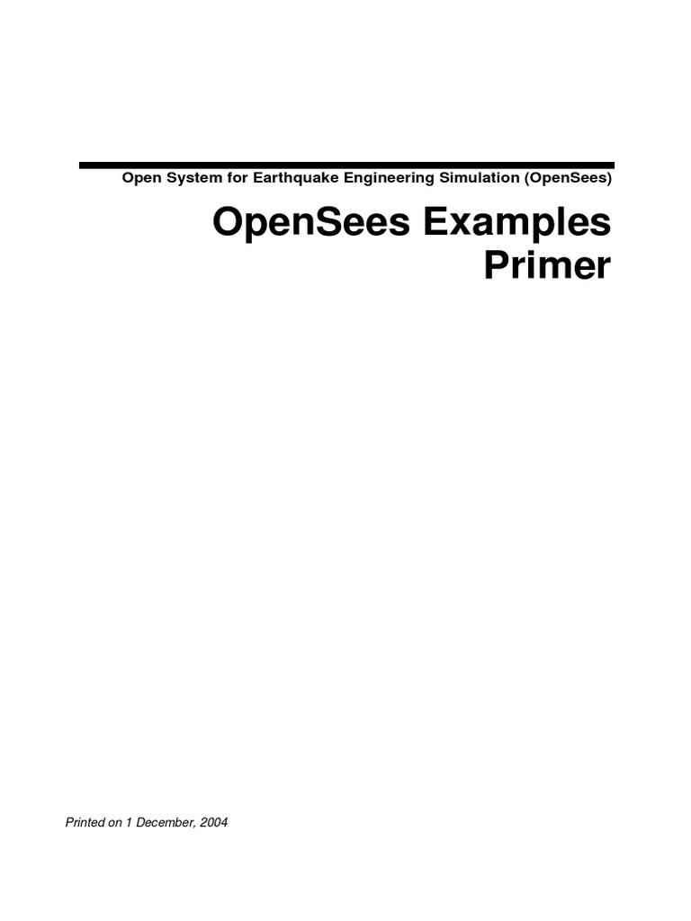 OpenSees Examples Primer 2004 | PDF | Eigenvalues And Eigenvectors ...
