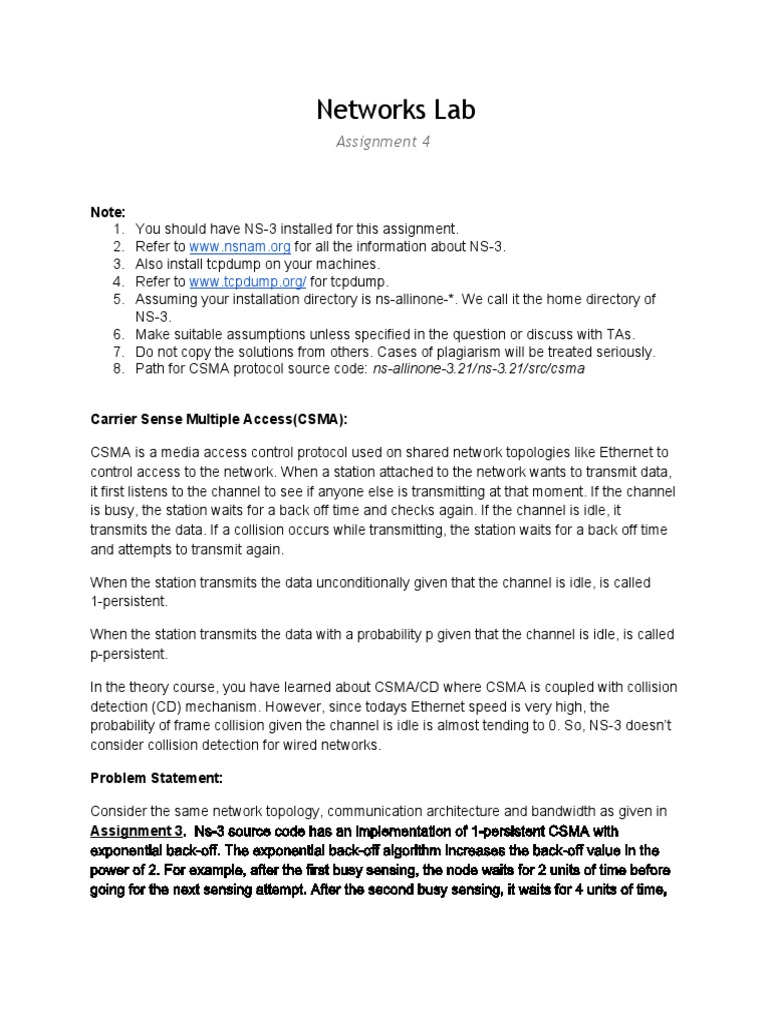 Assignment 4 | PDF | Networking Standards | Computer Network